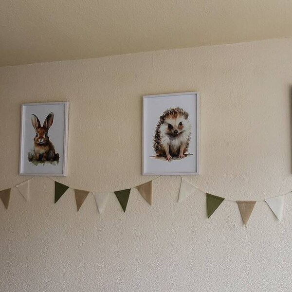 Personalised Safari Nursery Wall Print Set of 3, Kids Name Print, Boys ...