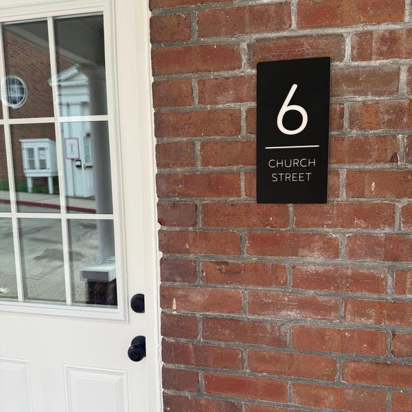 Vertical House Number Sign, Custom Address Sign, Modern Black Door ...