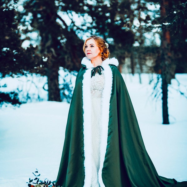 Winter Queen Bridal Cape Pageant Train Extra-long 55"/100" Ivory ...