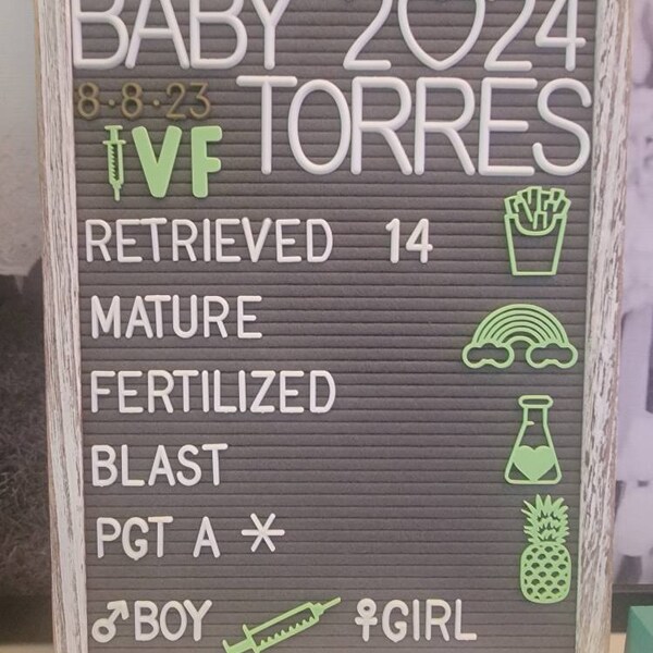 IVF Letter Board Icons - French Fries Pineapple Shot Rainbow, Test Tube ...