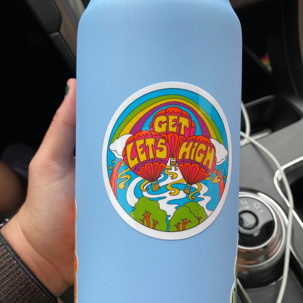 Let's Get High Sticker... Hot Air Balloons...sticker... Vinyl... Laptop ...