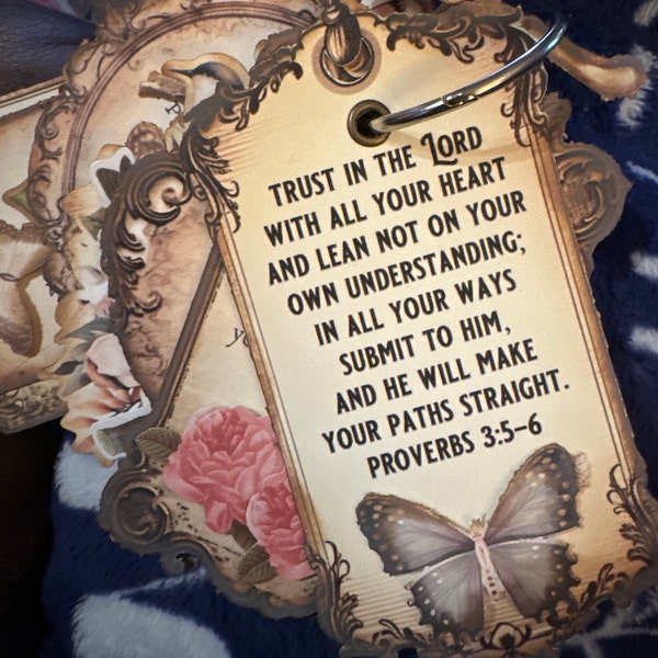 Bible Memory Verse Tag Flip, Junk Journal, Tags, Scripture, Gift Idea ...