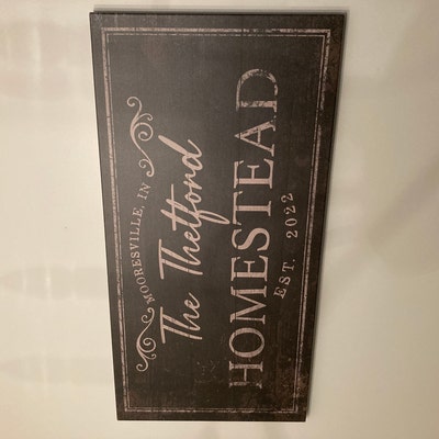 Personalized Homestead Sign Family Name Wall Art Rustic Vintage ...