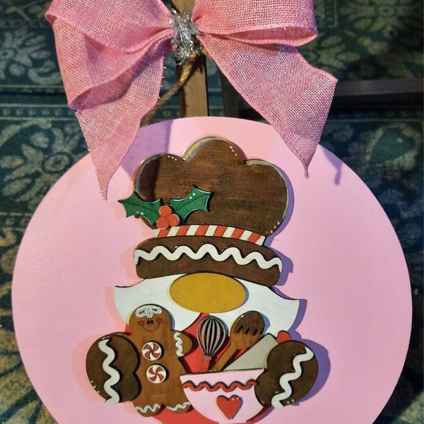 Gingerbread Baker Gnome, DIY Wood Kit or Hand-painted, Gnome Shelf ...