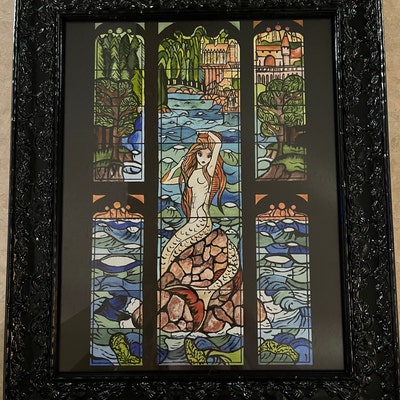 DIGITAL: Mermaid Stained Glass Window Print - Etsy