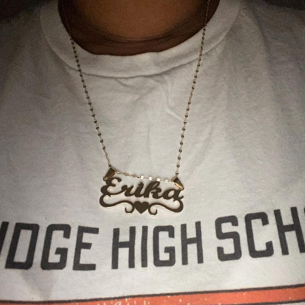 14K Gold Filled Name Name Necklace, Custom Name Necklace, Cuban Name ...