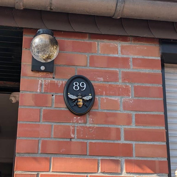 Square Solid Cast Resin House Number Sign Various Colours Available ...