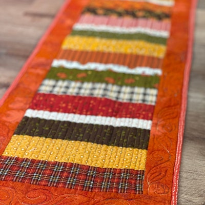 Quilted Autumn Table Runner, Fall Table Topper,brown Table Runner ...