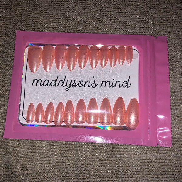 Blue Press on Nails Short Coffin Press-on Nail Set 20-piece Press on ...