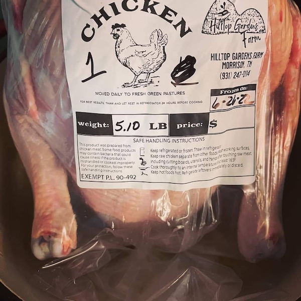 QUAIL Poultry Custom Processing Label PL 90-492 EXEMPT Farm Raised ...