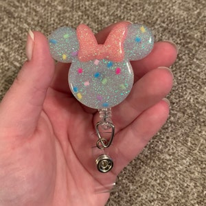 Sprinkle Minnie Inspired Badge Reel Disney Badge Holder Badge Clip ...