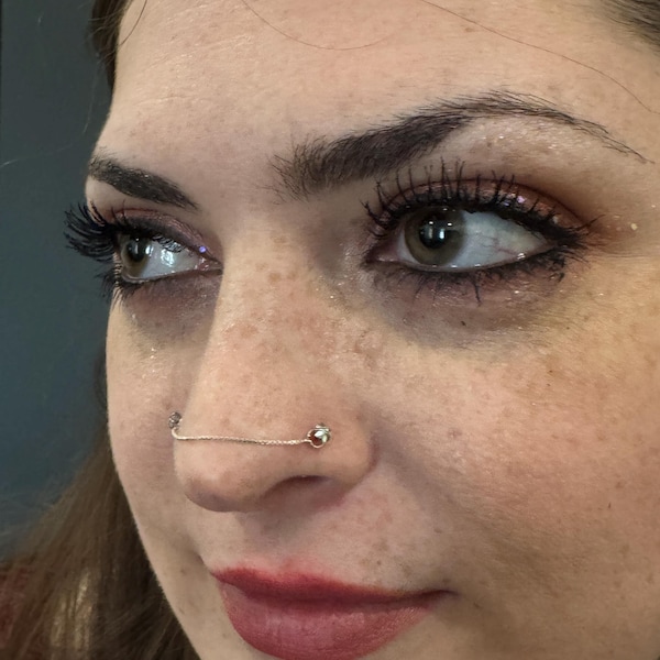Silver Box Nose Chain for Double Nose Piercing - Etsy