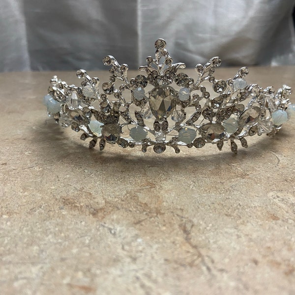 Pink Baroque Crystal Quinceanera Crown - Pink Gold Tiara, Necklace and ...