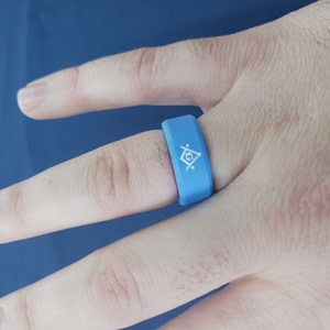 Masonic Rings Silicone pack of 3, Backfilled Square and Compass in ...