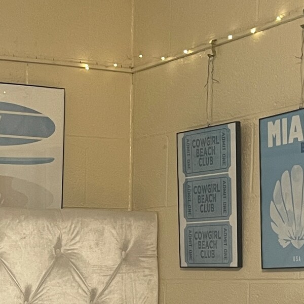 Coastal Cowgirl Poster Dorm Decor Gallery Wall Art Set of 9, Blue Wall ...