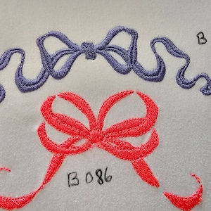Fancy Scroll Heirloom Ribbon Bow 7 Sizes Included Satin Stitch Vintage ...