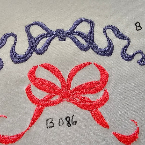 Fancy Scroll Heirloom Ribbon Bow 7 Sizes Included Satin Stitch Vintage ...