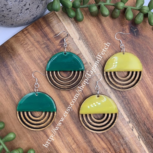 Macrame Blank Earring Oak Wood Blanks, 17 Options, Fully Customisable ...