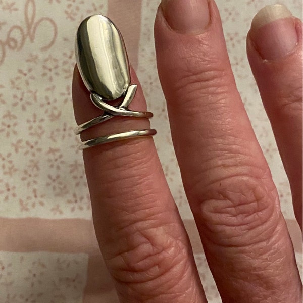 Silver Eye Fingernail Ring Jewelry Boho Nail Guard Armor / Pointer ...