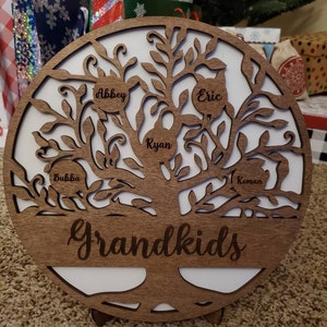 Family Sign, Custom Laser Engraved Family Tree Sign, Personalized ...