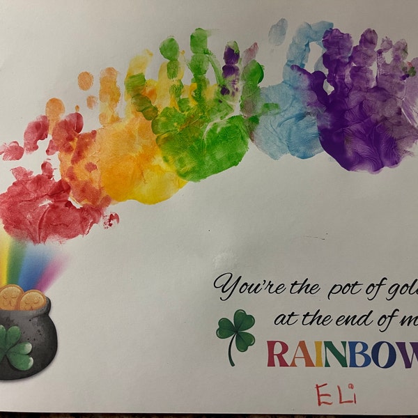 St Patricks Rainbow Handprint Art: Kids Toddler Craft (digital Download ...