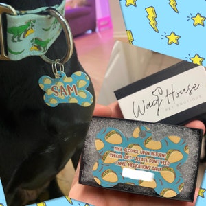 Taco Pet Tag Food Dog Tag Fiesta Dog Tag Custom Taco Cat | Etsy
