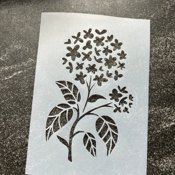 Hydrangea Stencil, Wildflower Stencil for Painting, Flower Stencil for Wood Signs, Flower ...