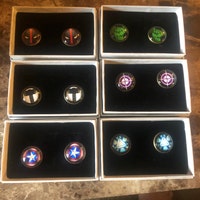 Civil War Captain Cufflinks Mens America Superhero Geek Nerd Cufflinks ...