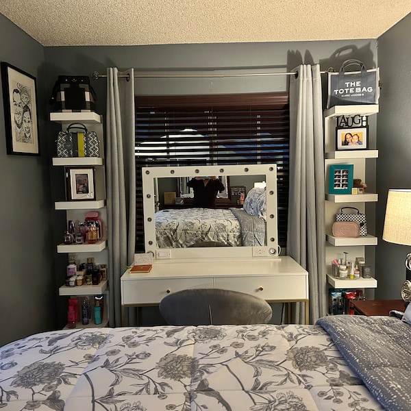 Gold Glitter Vanity Mirror With Lights 32 X 28 Made in the USA - Etsy