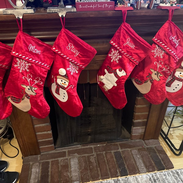 Candy Cane Character Personalized Christmas Stocking, Family Christmas ...