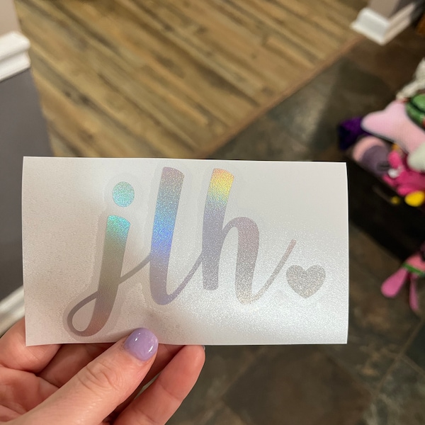Holographic Monogram Decal, Car Decal, Vinyl Decal, Yeti Decal ...