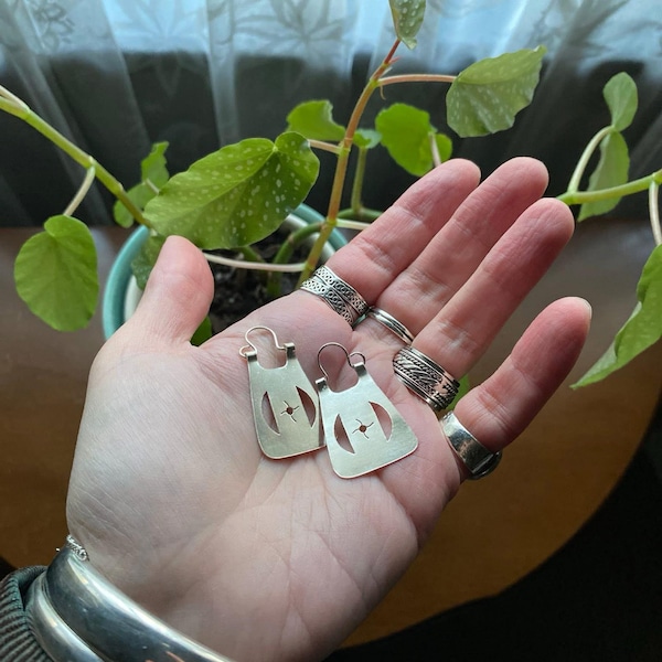 Kultrún Mapuche Symbols Ring | Handcrafted 950 Sterling Silver Artisan ...