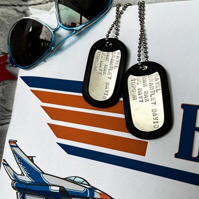 Custom Embossed Personalized Military Issue Stainless Steel Army Navy ...