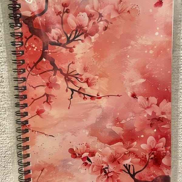 Floral Pattern Cute Spiral Notebook - Ruled Line, Pretty Florals, Great ...