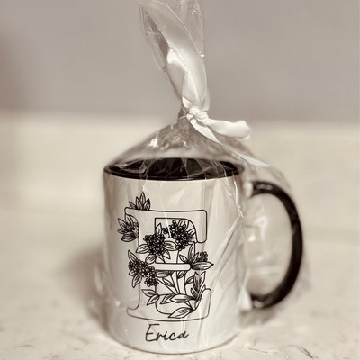 Custom Flower Name Mug, Personalized Mug for Women, Personalized Coffee ...