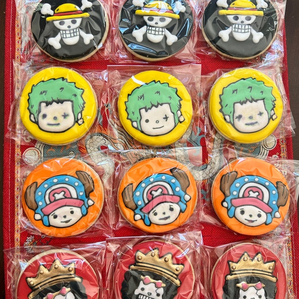 CARTOONS ANIME PIECE X12 Themed Vanilla Sugar Cookies. Pirate Party - Etsy