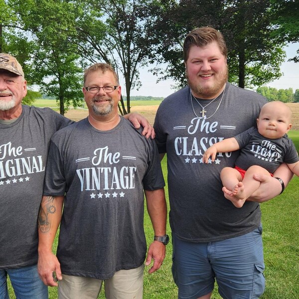 Three Generations Family T-shirt, Father and Son Matching Shirts,the ...