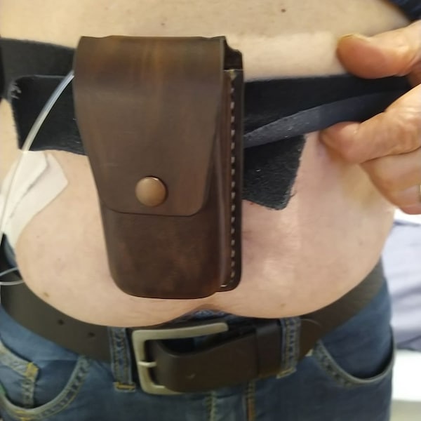 Insulin Pump Leather Belt Clip Case Pouch Holder Custom Sized and ...