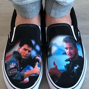 Custom Point Break Inspired Black Slip on Vans keanu Reeves / | Etsy