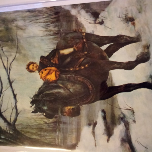 Draft Horse Christmas Card, Holiday Card, Farmhouse Art Card, Draft ...
