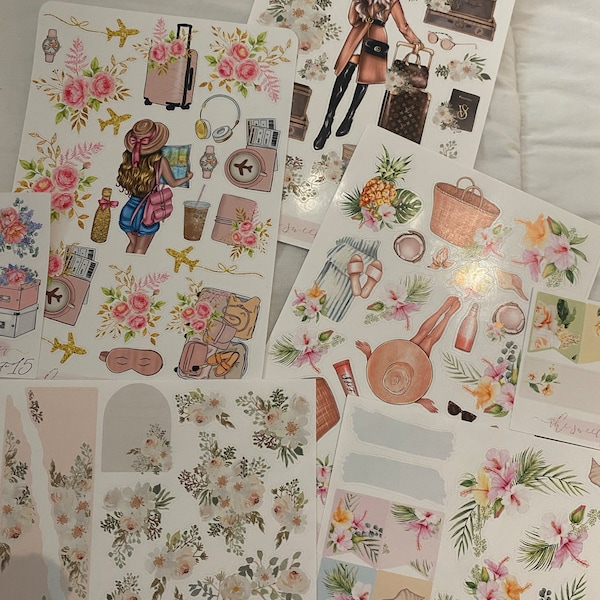 PINK BIRTHDAY | Deco Sticker Sheet | Floral Planner Stickers | Girly ...