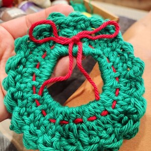Christmas Wreath Crochet Coaster Pattern - Etsy
