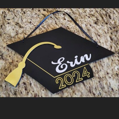 Personalized Graduation Sign, Class of 2024 Decoration, Graduation Cap ...