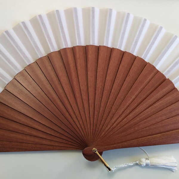 Primavera Red Handcrafted Fan in Pear Wood and Cotton Fabric, Hand Fan ...