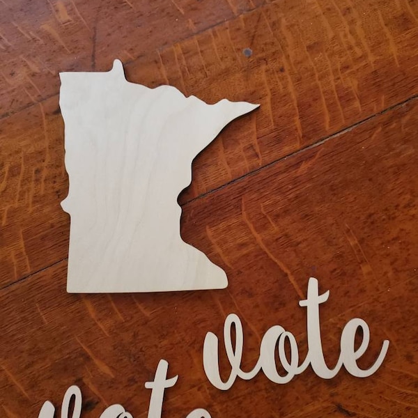 Minnesota MN State Crafty - Laser Cut Unfinished Wood Cutout Craft ...