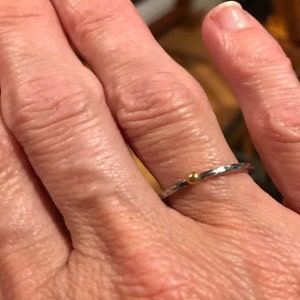 Solid 24k Gold and Silver Ring Stacking Ring Thin Ring | Etsy