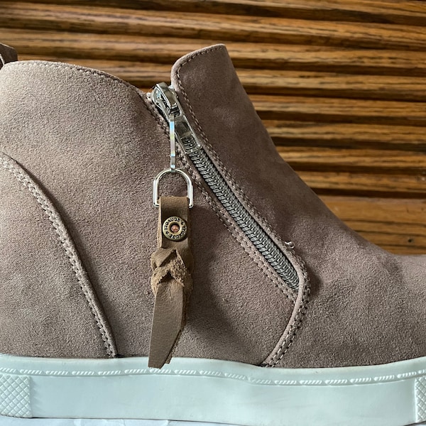 Leather Zipper Pull, Zipper Pull With 12 Gauge Rivet,purse Zipper Pull ...