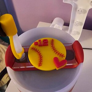 Softball Name Plate Topper, Stanley 40oz Name Toppers, Personalized ...