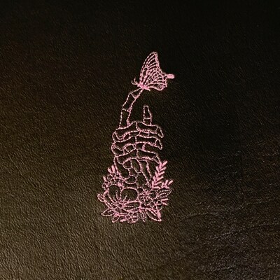 Skeleton Hand With Butterfly and Flowers Machine Embroidery - Etsy