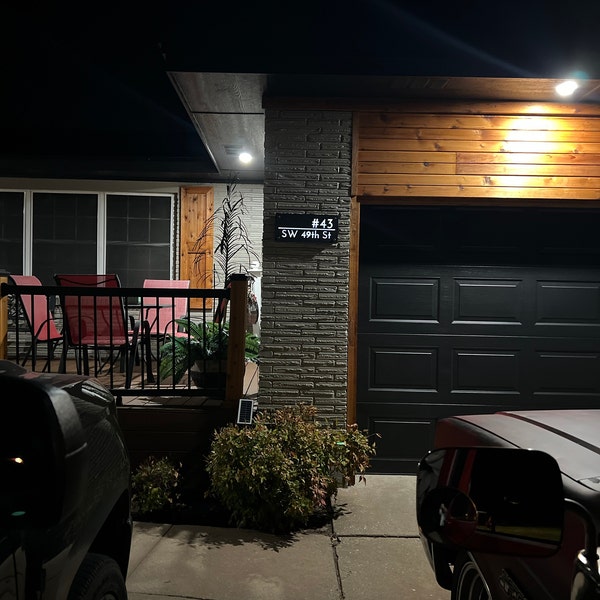 Lighted House Number Sign, Solar or Electric Vertical Home Address Sign ...